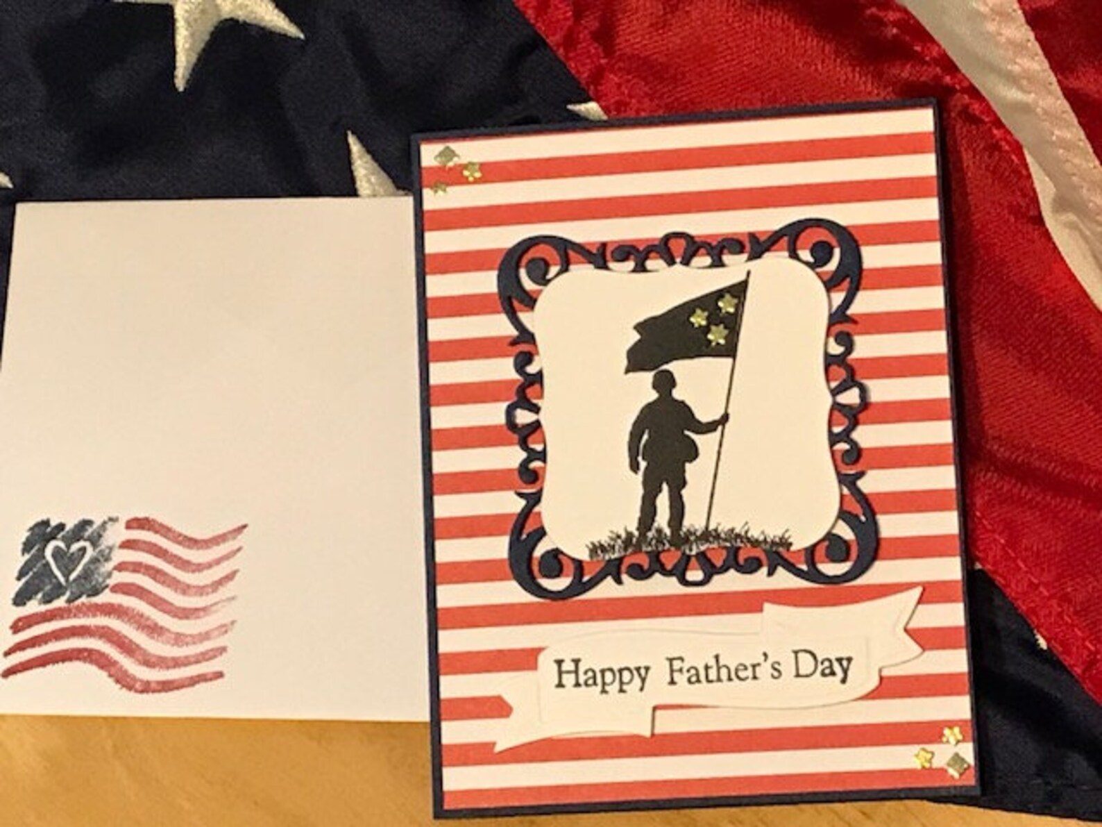 Father's Day Card, Happy Father's Day Card, American Flag Themed Father ...