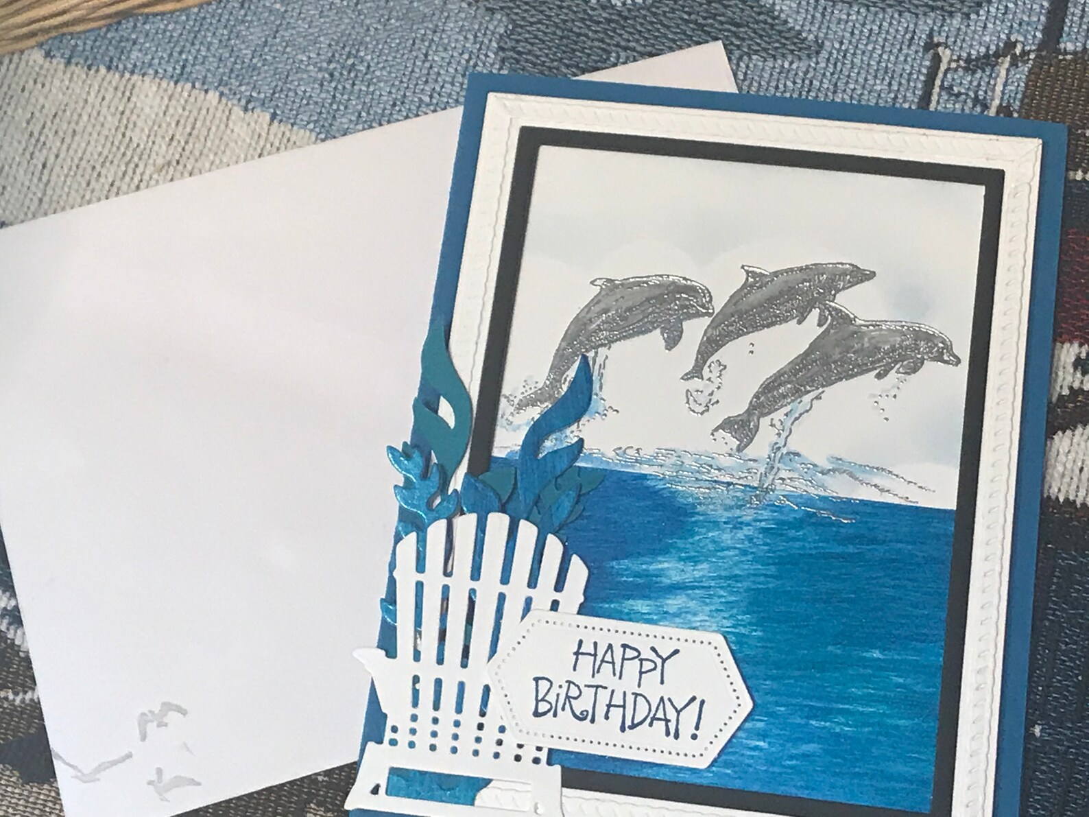 Dolphin Birthday Card, Nautical Birthday Card, Ocean Birthday Card ...