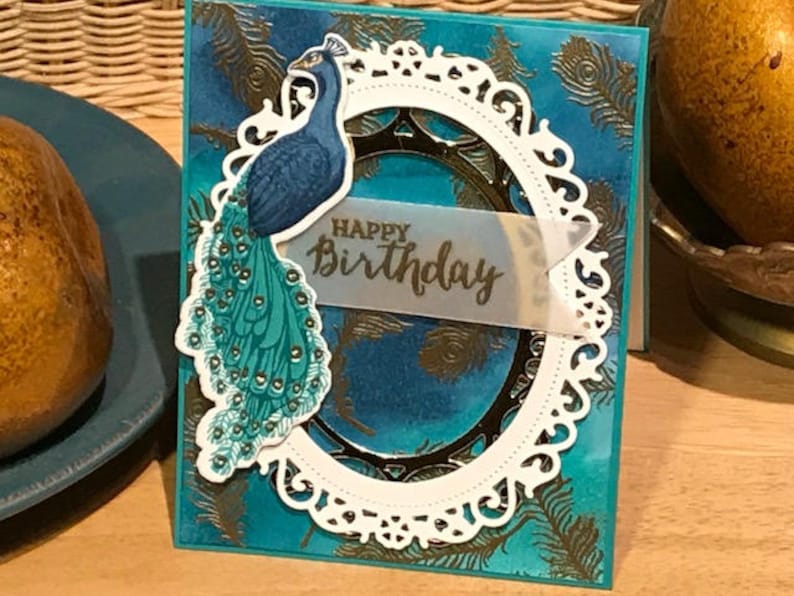 Peacock Birthday Card Peacock Themed Card Birthday Day - Etsy