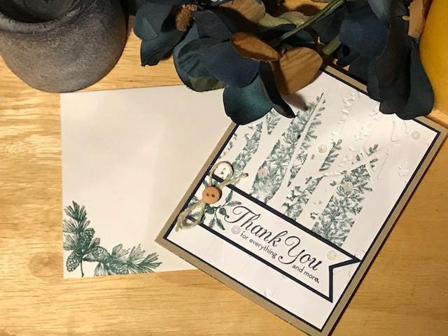 Woodland Trees Thank You Card | Etsy