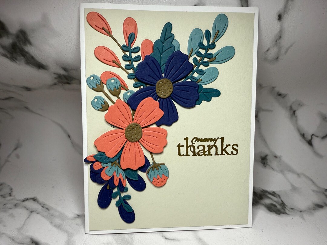Floral Thank You Card - Etsy