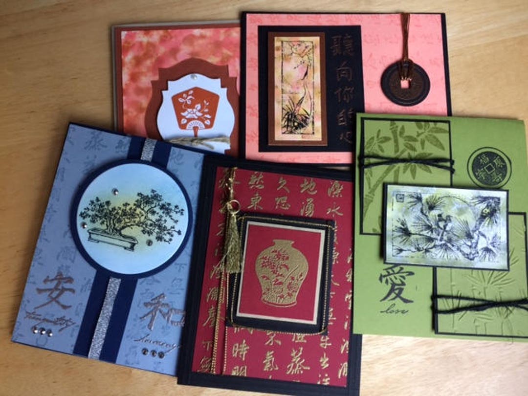 Asian Themed Note Card Set, Oriental Themed Note Card Set, Asian ...