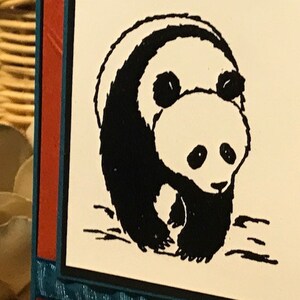 Panda Note Card, Asian Panda Note Card, Elegant Panda Note Card - Etsy
