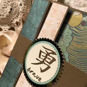 Asian Multi-fold Note Card With Belly Band, Handmade Asian Note Card ...