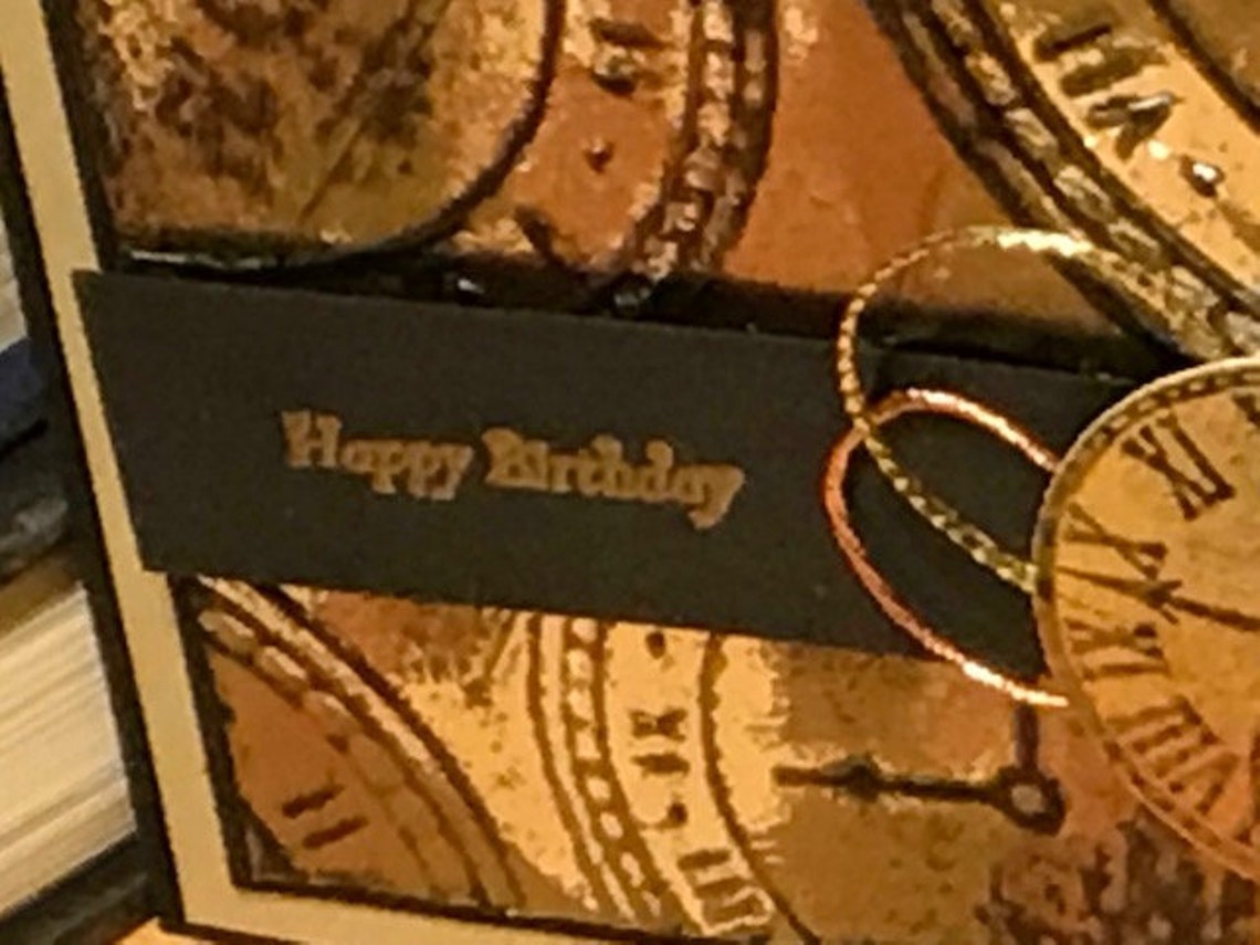 Embossed Faux Metal Clock Birthday Card - Etsy