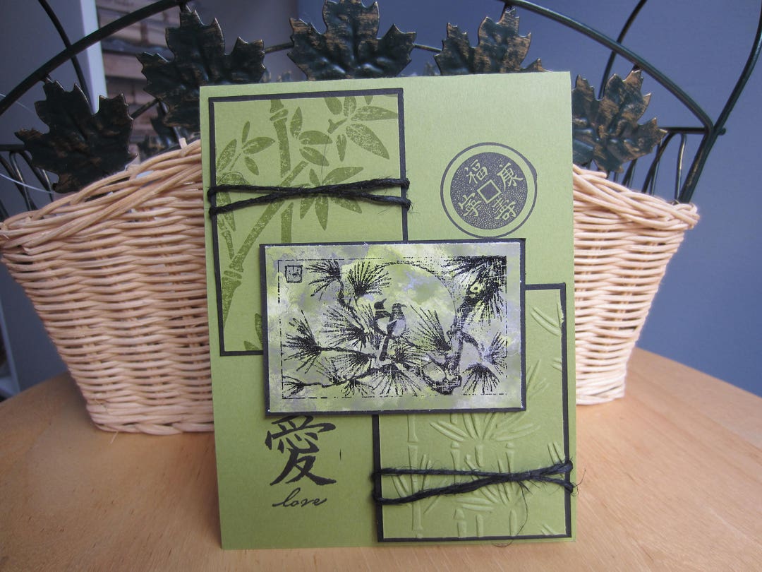 Asian Themed Note Card, Oriental Themed Note Card, Vintage Asian ...