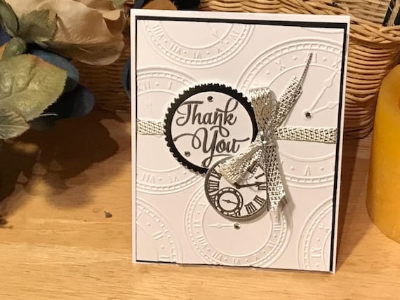 Clock Themed Thank You Note Card | Etsy