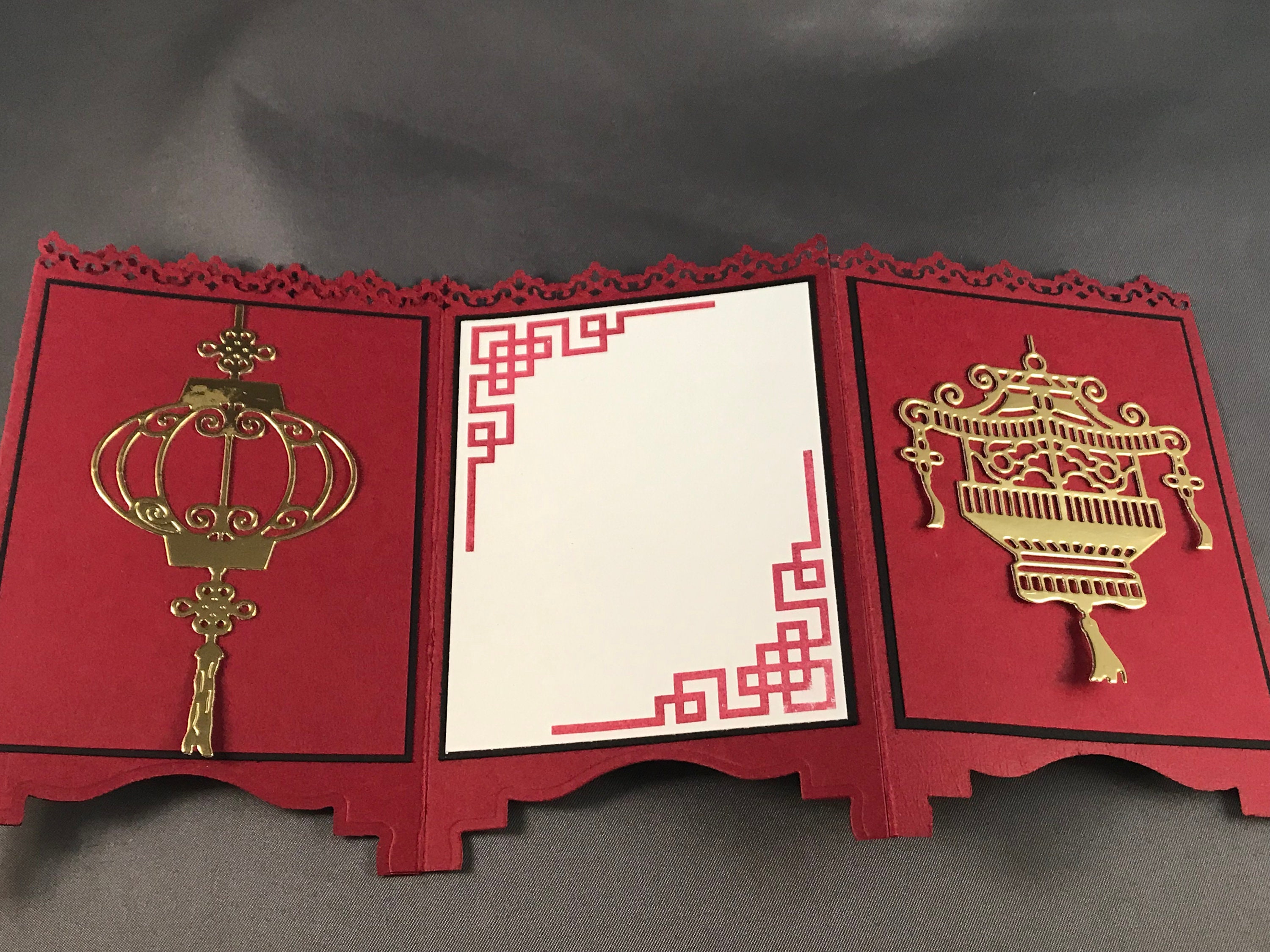 Asian or Oriental Themed Screen Note Card - Etsy