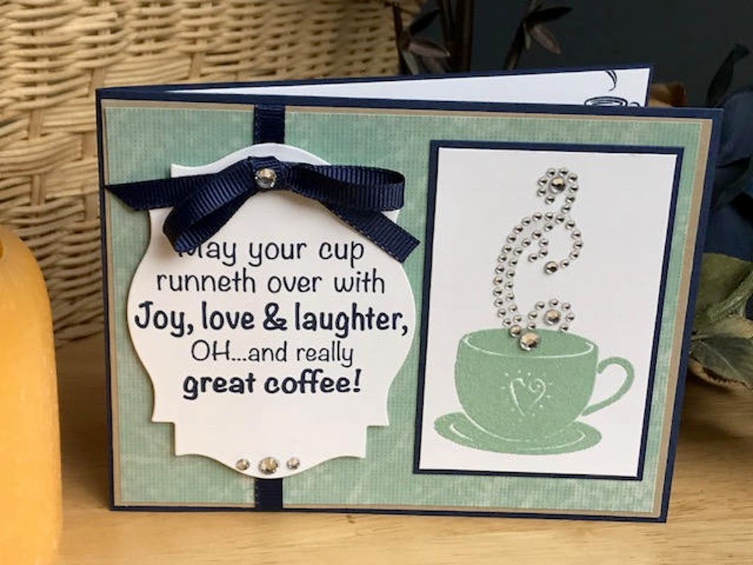 Coffee Themed Note Card, Coffee Note Card - Etsy