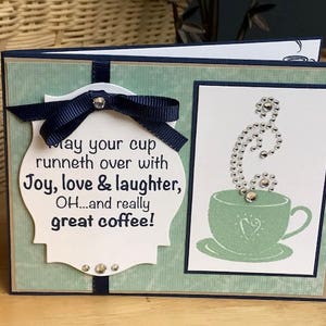Coffee Themed Note Card, Coffee Note Card - Etsy