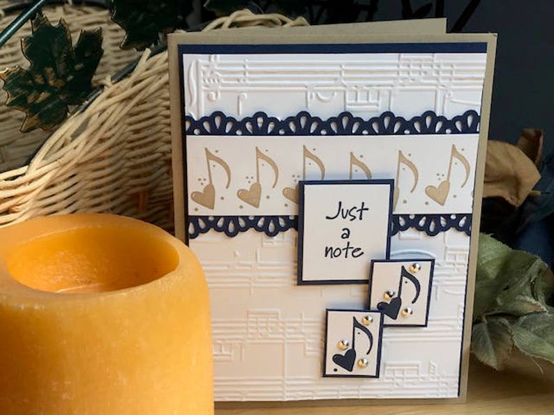 Music Notes Note Card Set, Musical Themed Note Card Set, Just a Note ...