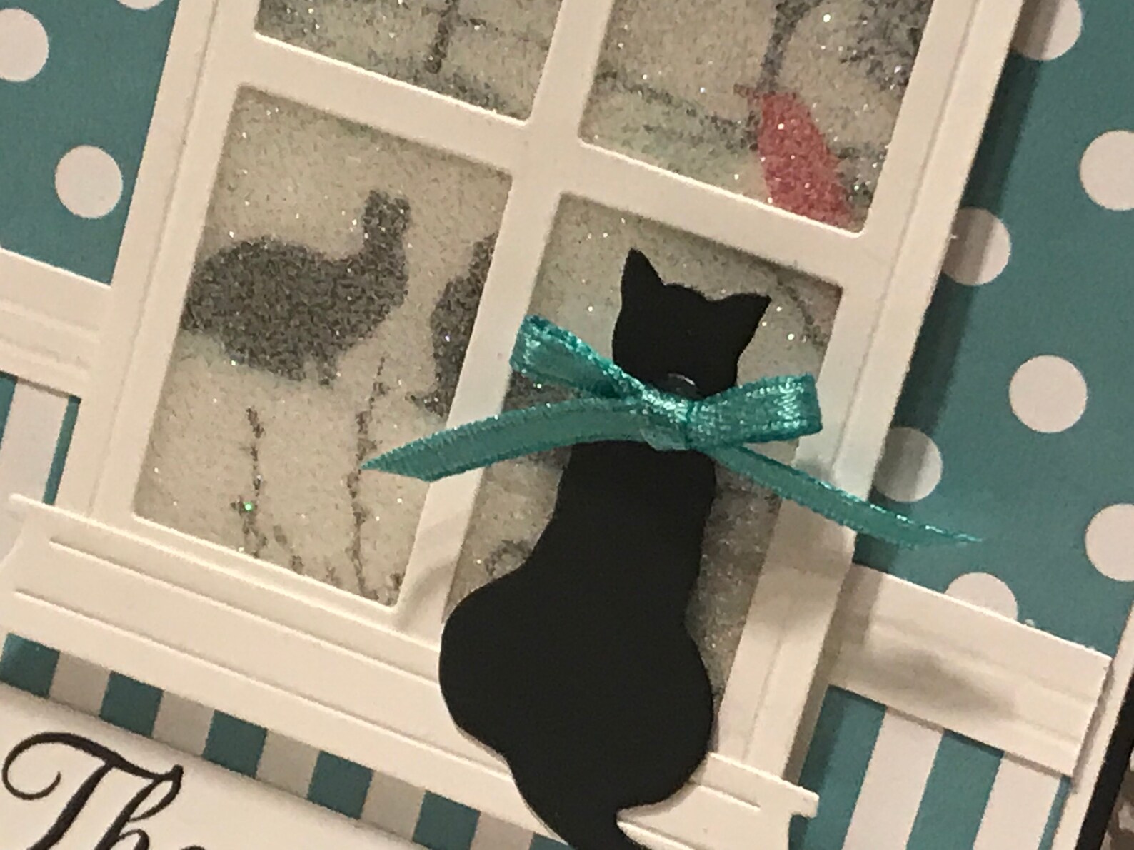 Thank You Card With a Cat and Window Scene - Etsy