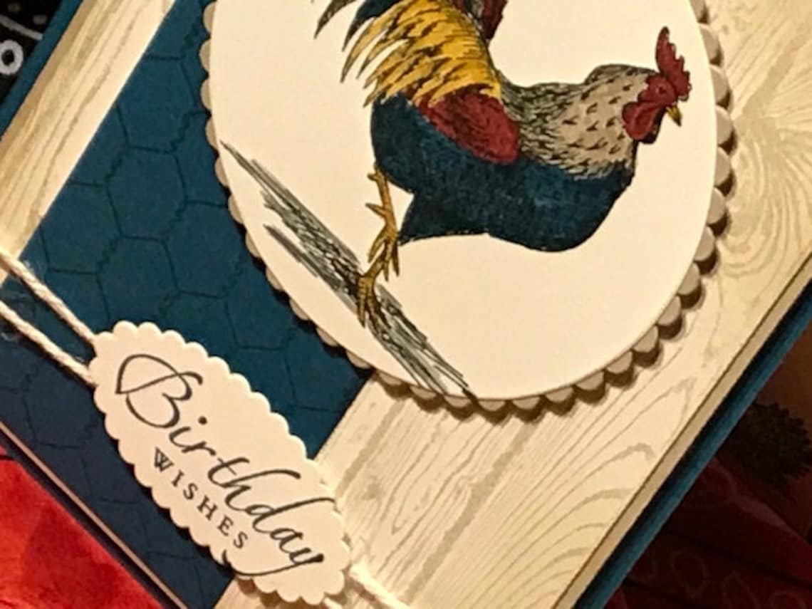 Rooster Birthday Card Birthday Wishes Card Farm Birthday - Etsy