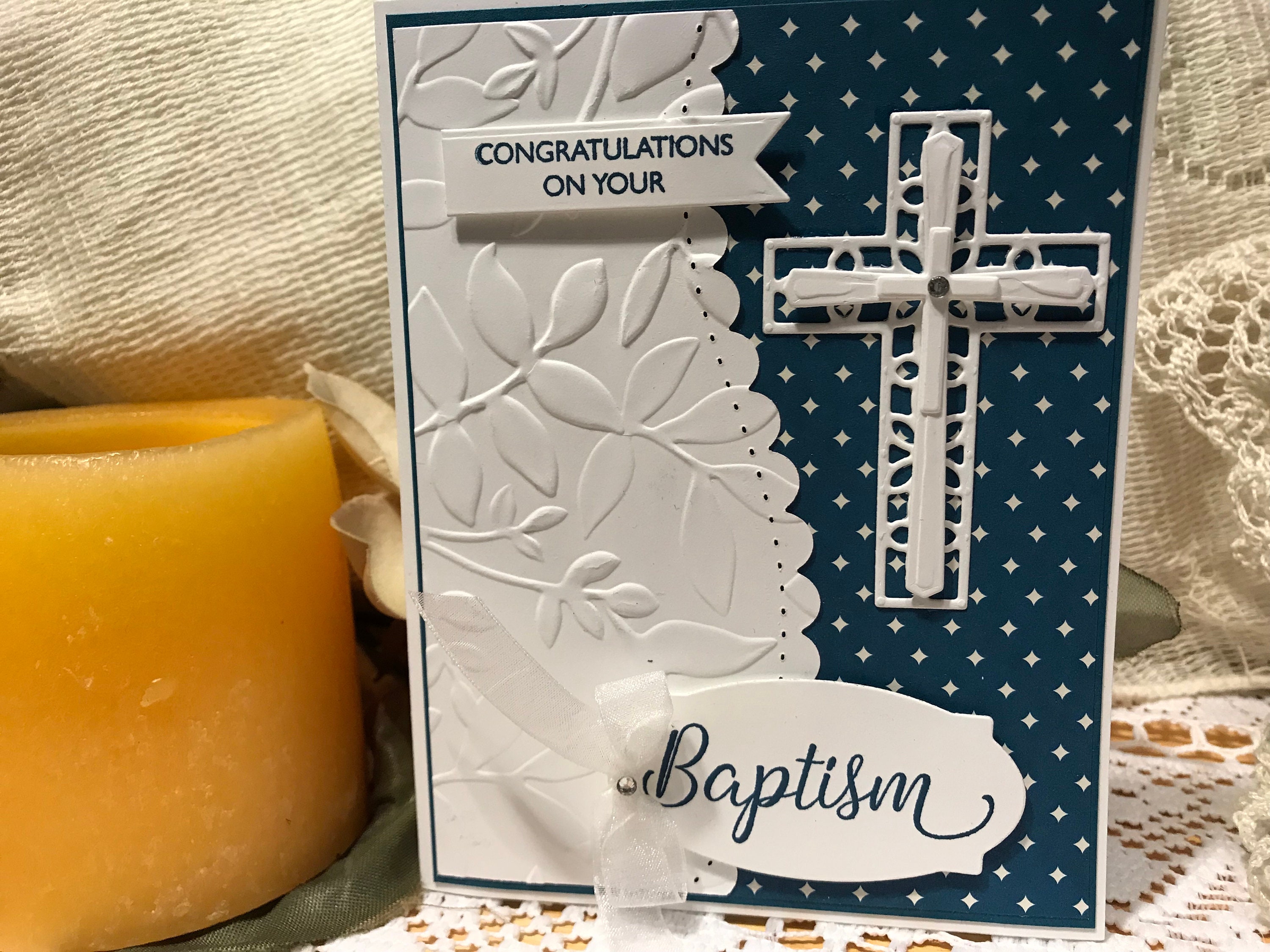 Baptism Card, Congratulations on Your Baptism Card, Girl Baptism Card ...