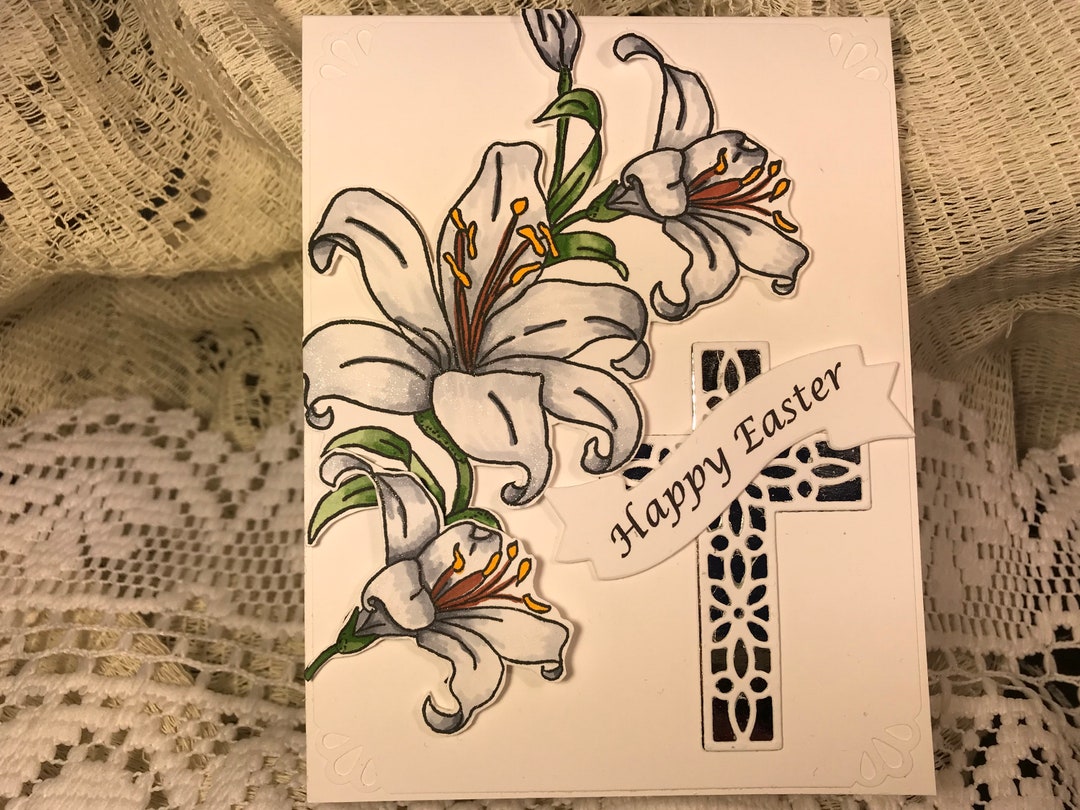 Happy Easter Lily Card - Etsy
