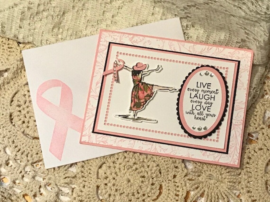 Breast Cancer Support Card Breast Cancer Awareness Card Pink | Etsy
