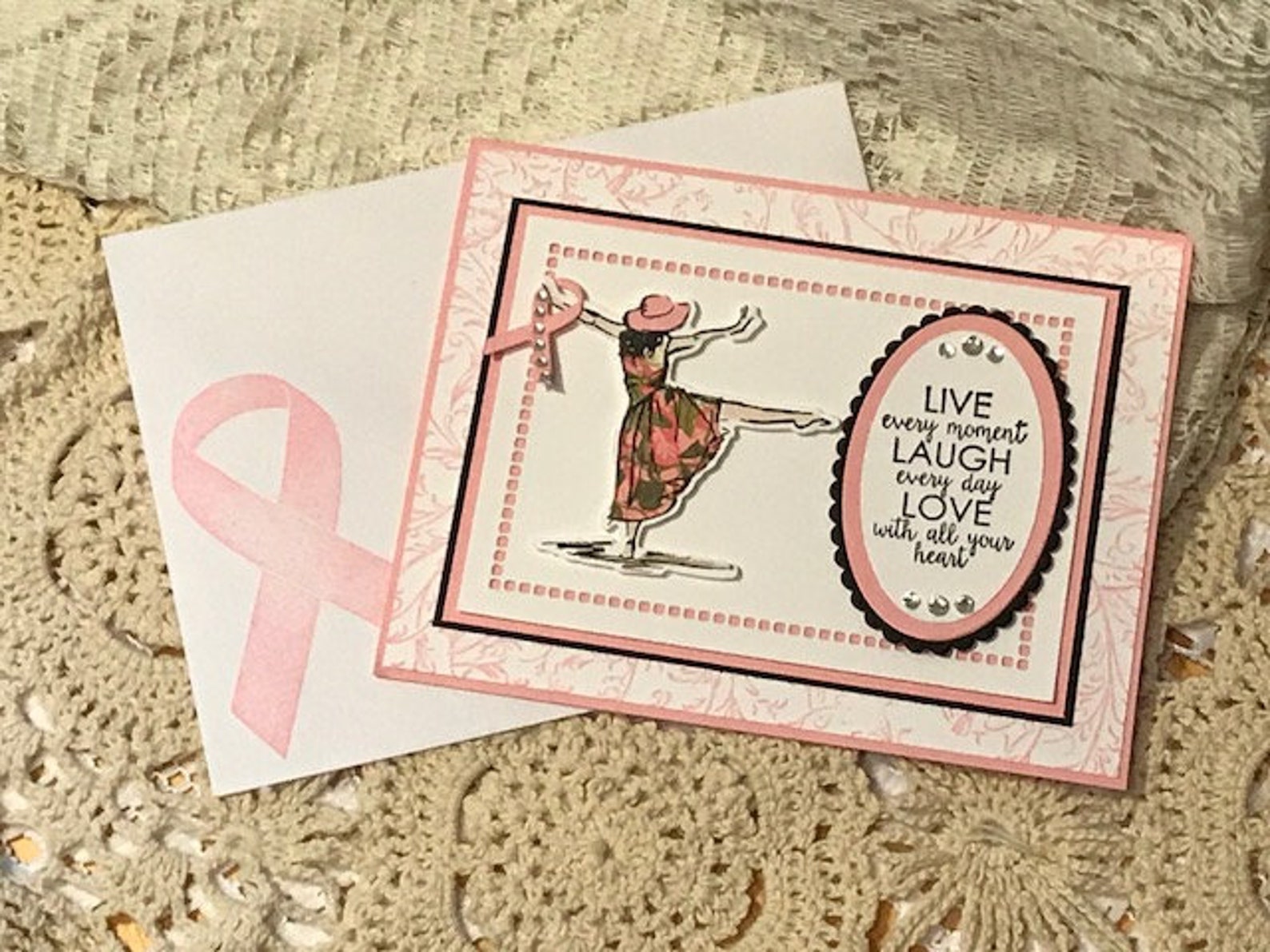 Breast Cancer Support Card Breast Cancer Awareness Card Pink | Etsy