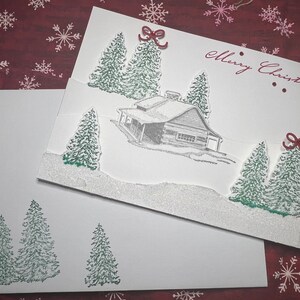Winter Cabin Christmas Card - Etsy