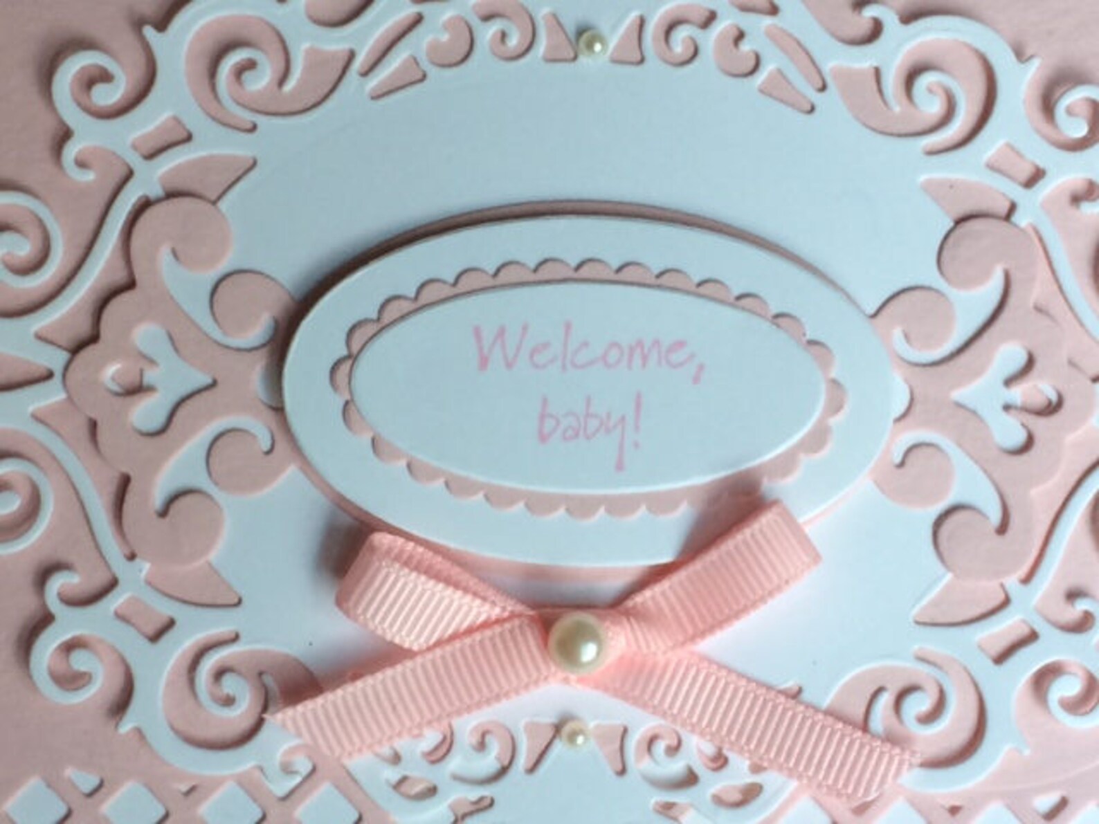 Welcome Baby Card Baby Girl Card Die Cut Welcome Baby Card | Etsy