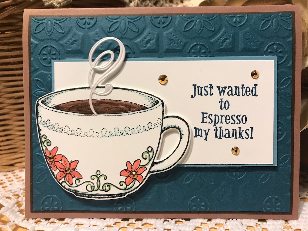 Thank You Card, Espresso My Thanks Card, Coffee Themed Thank You Card ...