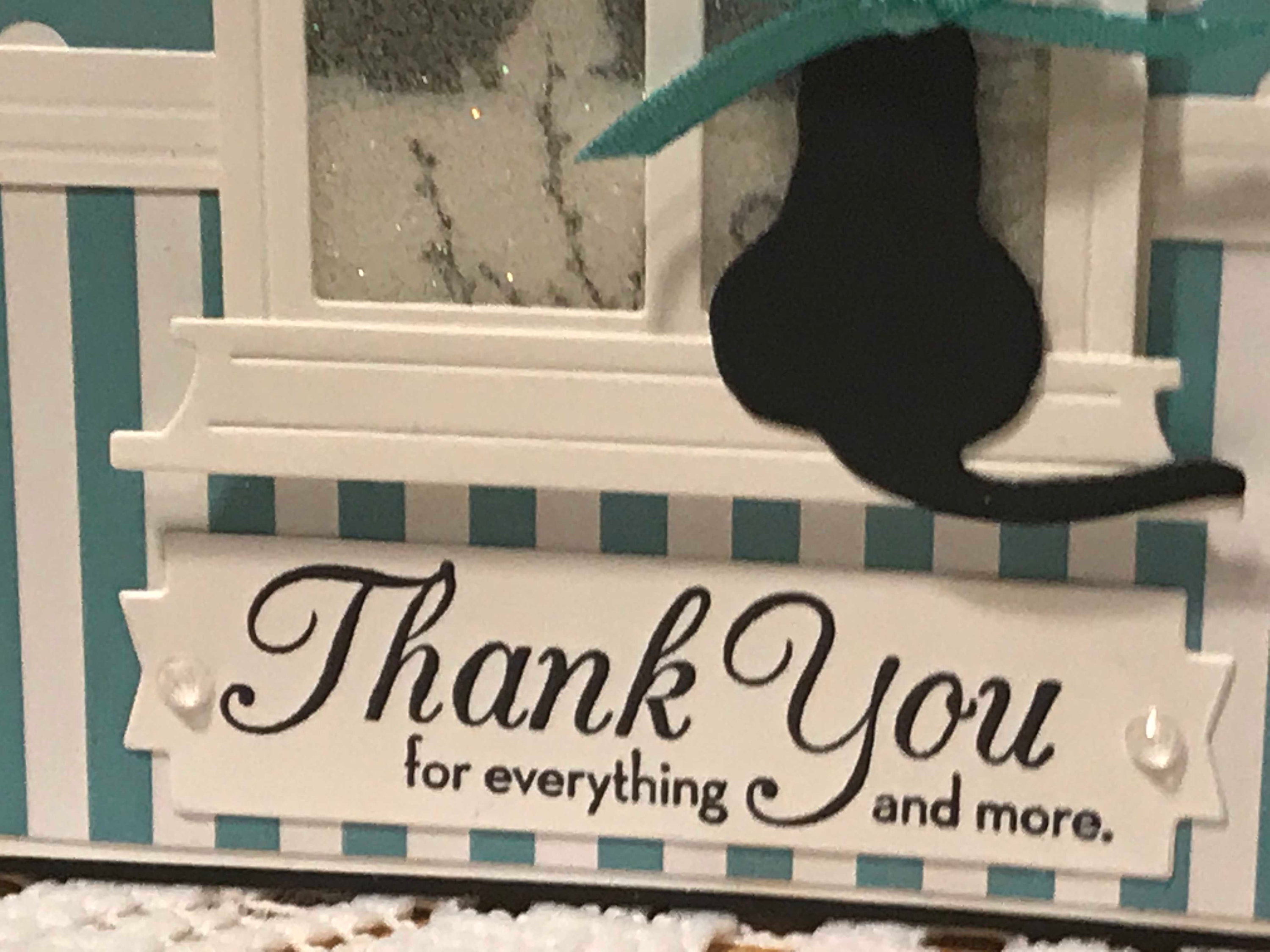 Thank You Card With a Cat and Window Scene - Etsy