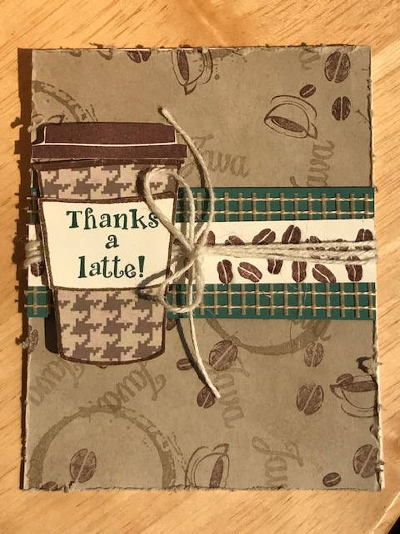 Thanks a Latte Card Coffee Themed Card Coffee Card Coffee - Etsy