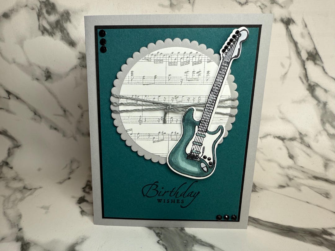 Guitar With Music Birthday Card - Etsy