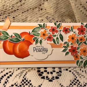 Have a Peachy Day, Slimline Note Card - Etsy