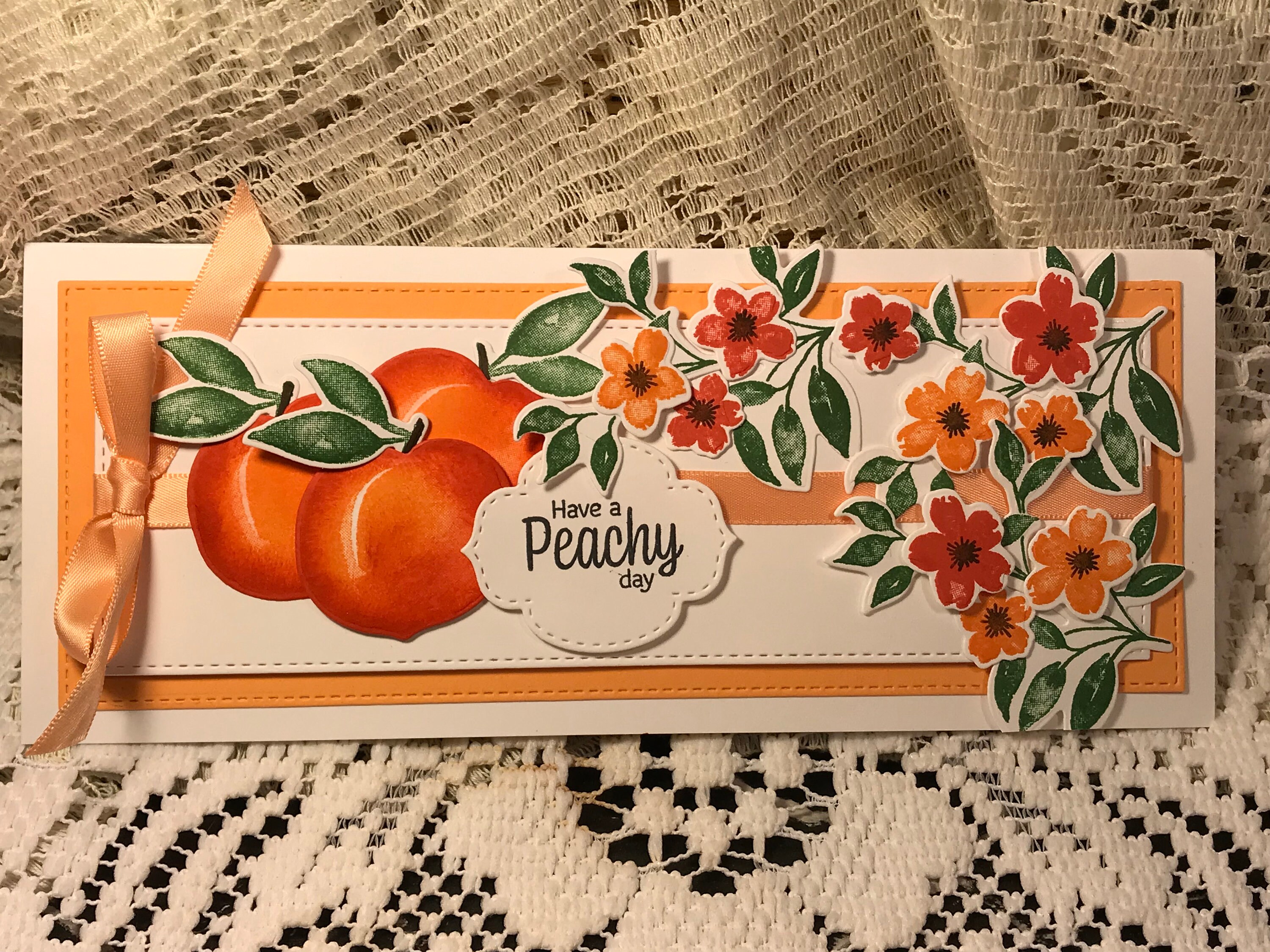 Have a Peachy Day, Slimline Note Card - Etsy