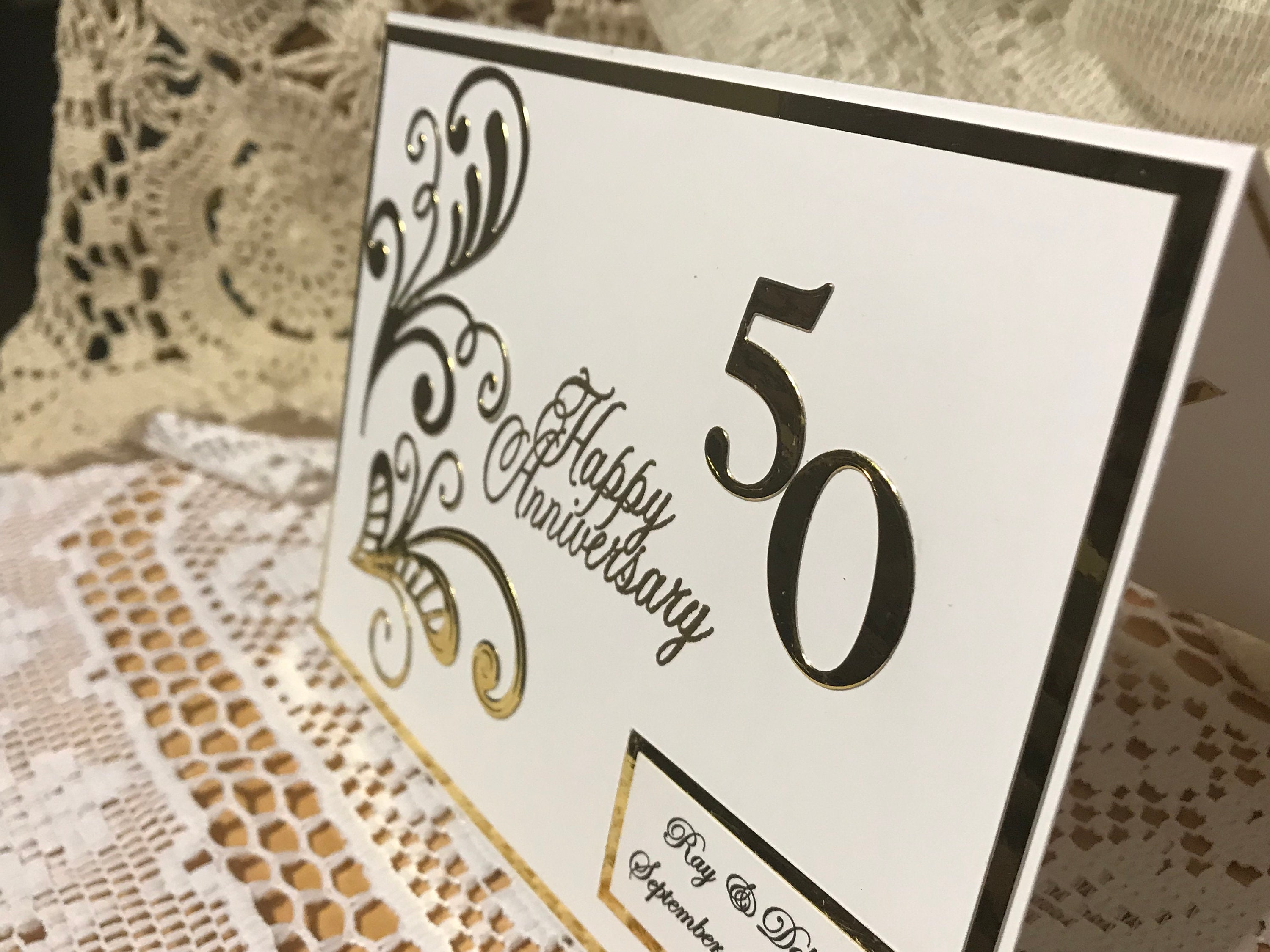 Personalized 50th Anniversary Card, Golden Anniversary Card, 50th ...