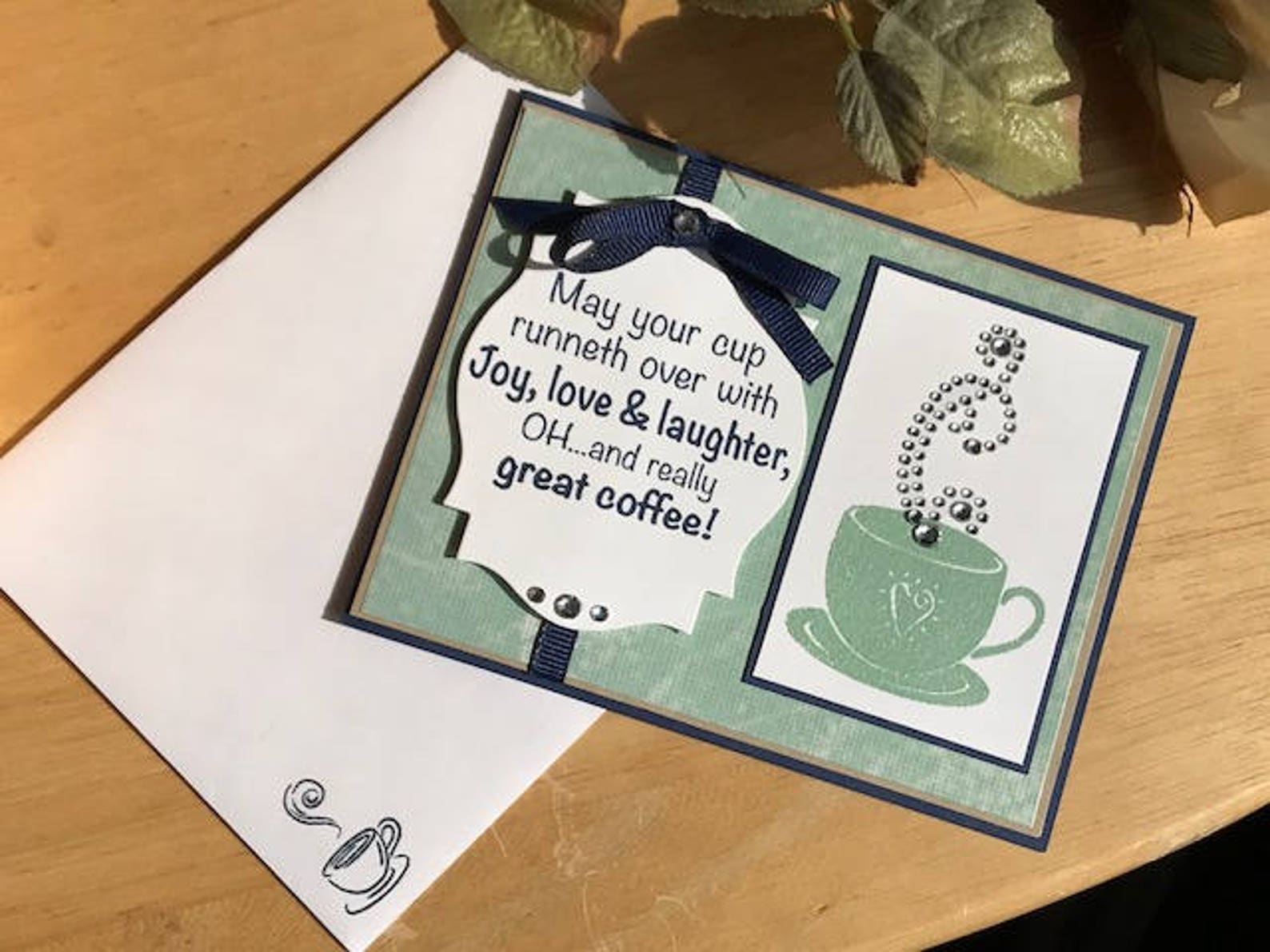Coffee Themed Note Card, Coffee Note Card - Etsy