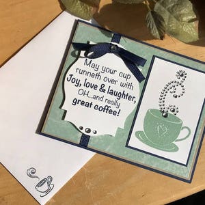 Coffee Themed Note Card, Coffee Note Card - Etsy