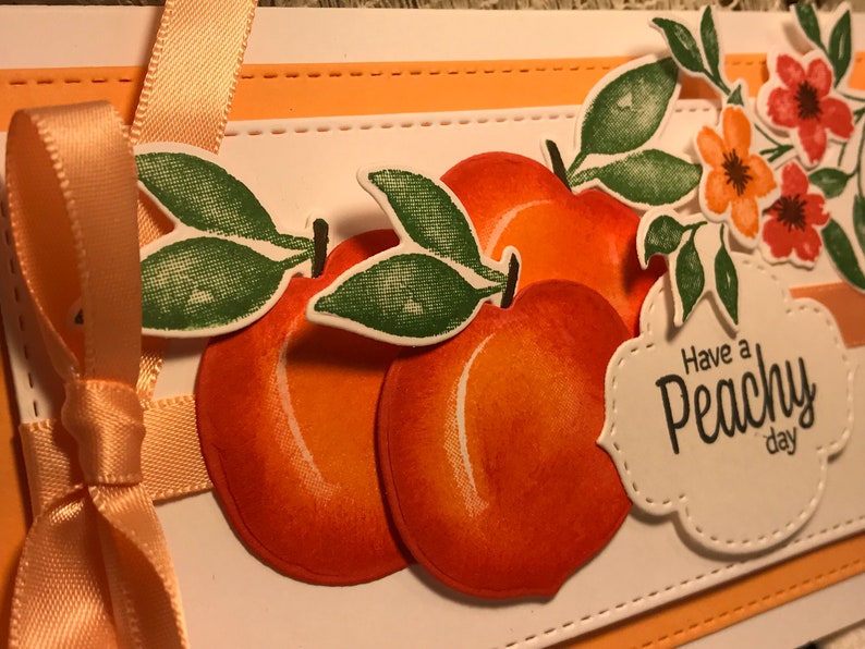 Have a Peachy Day, Slimline Note Card - Etsy