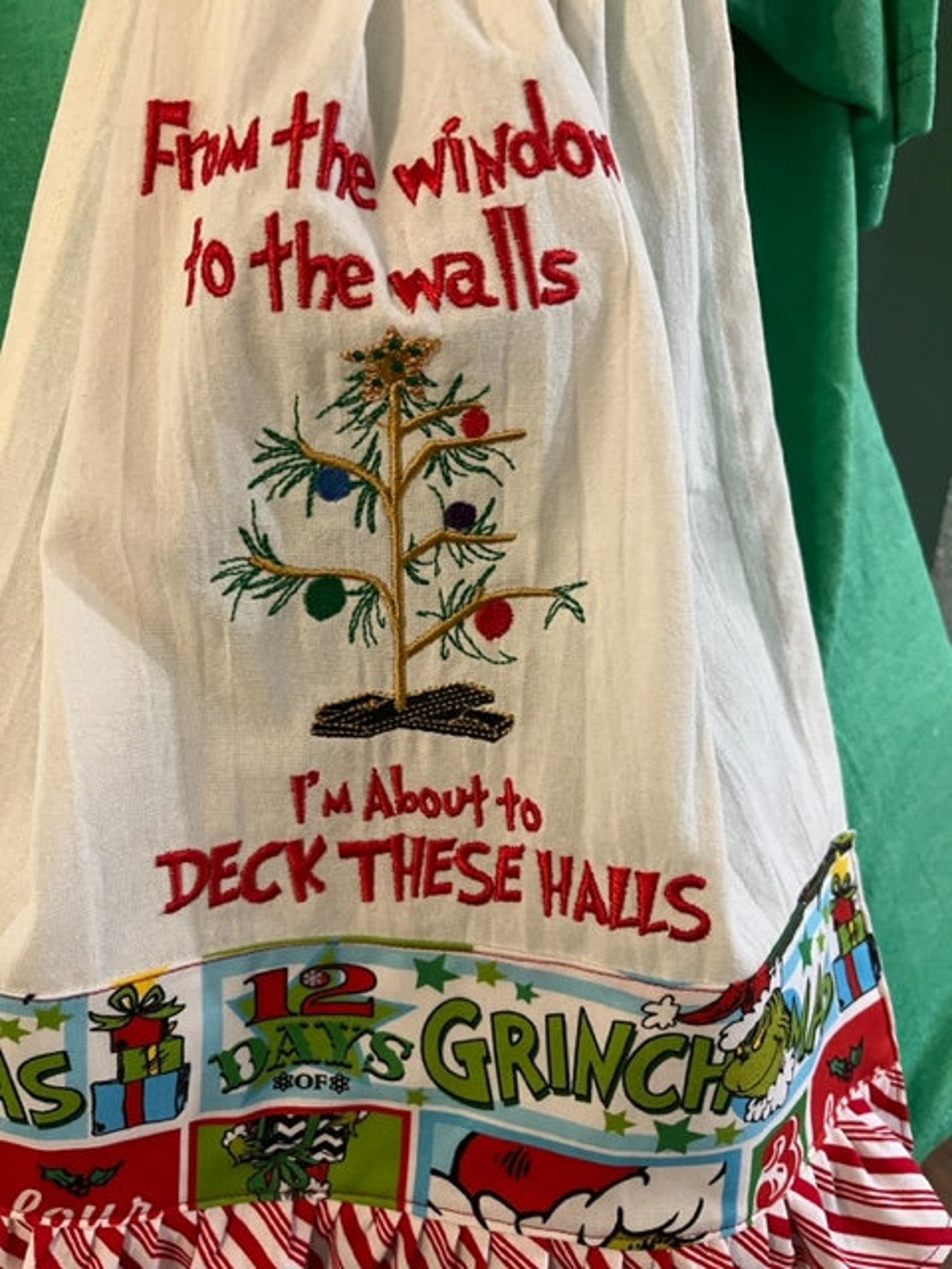 Flour Sack Towel Boa, Grinch Towel, Kitchen Towel, Towel Scarf ...