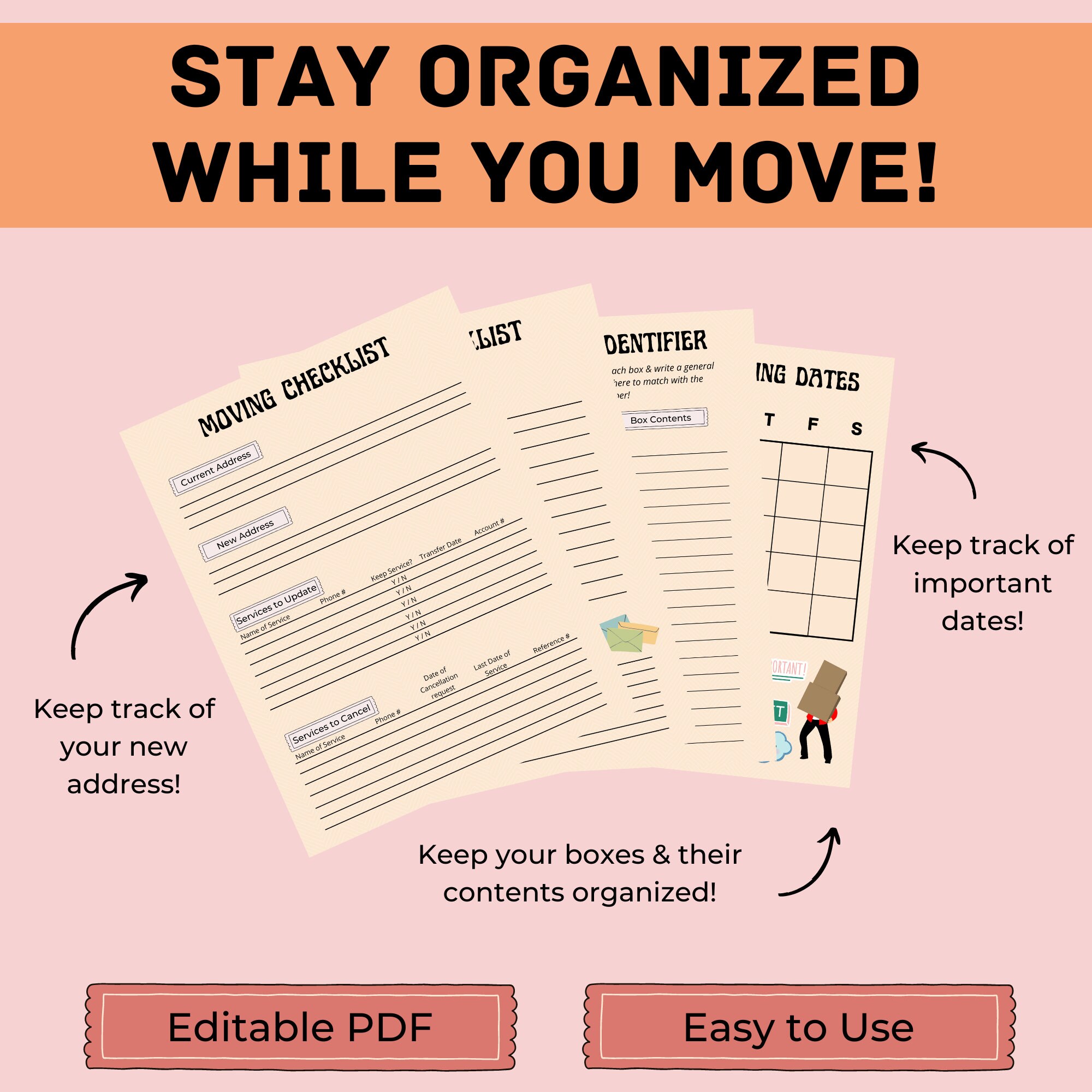 NEW ~ Printable Moving Checklist | Moving Planner Template | Home ...