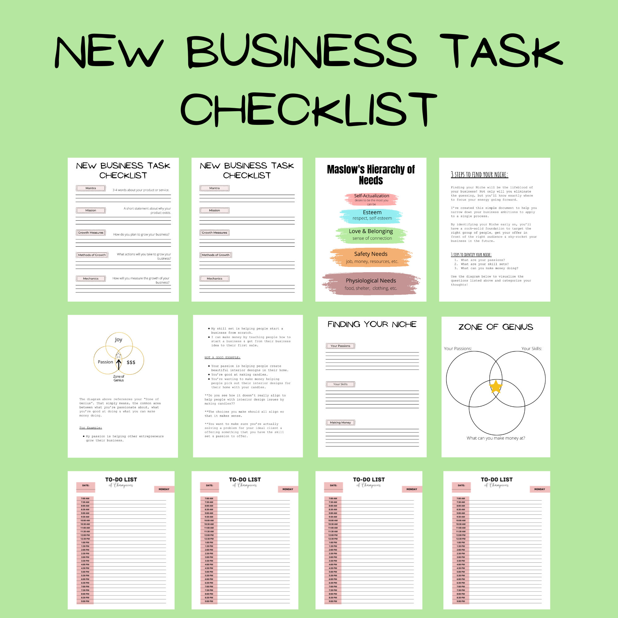 NEW ~ Business Task Checklist ~ Business Plan Template ~ Printable To ...