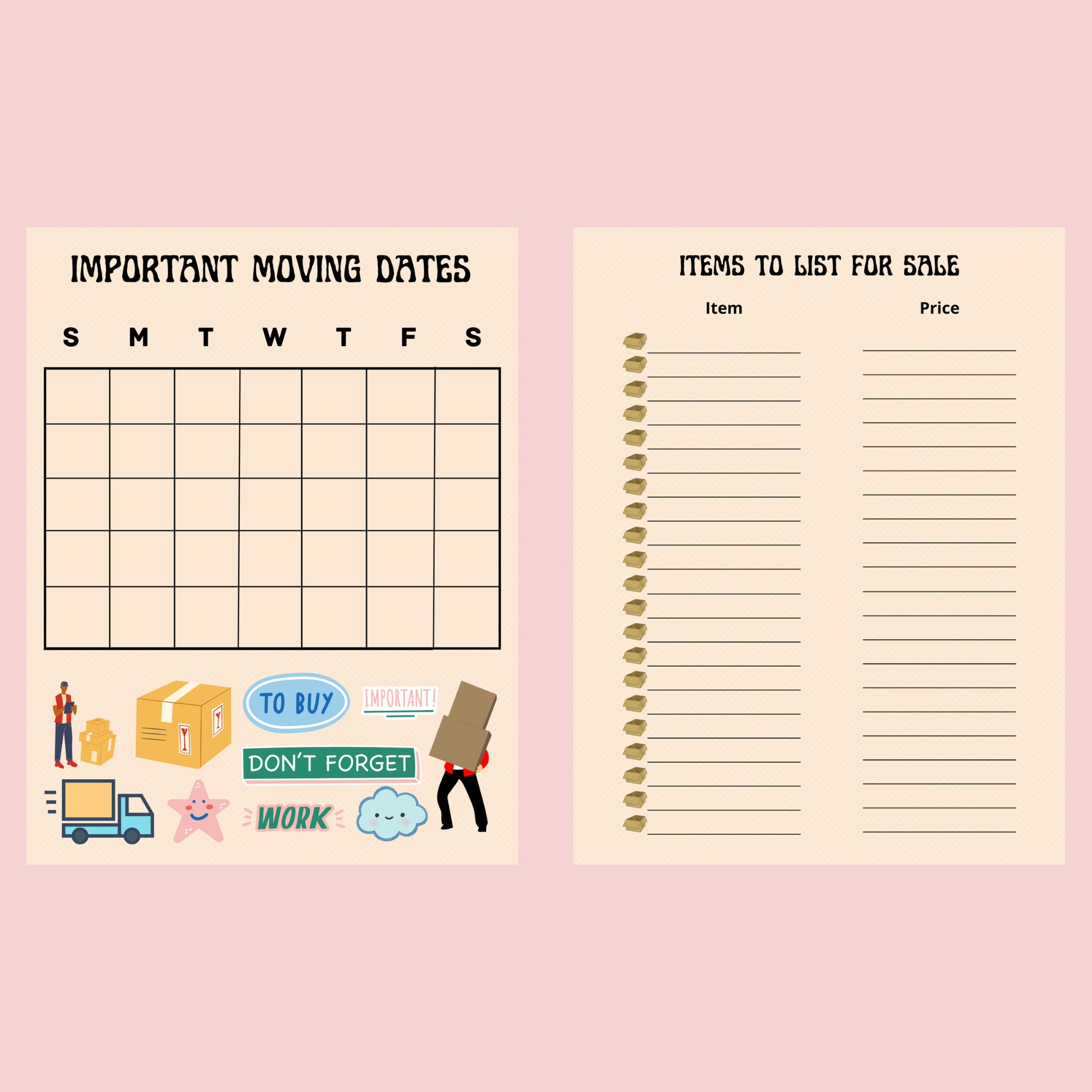 NEW Printable Moving Checklist Moving Planner Template Home ...