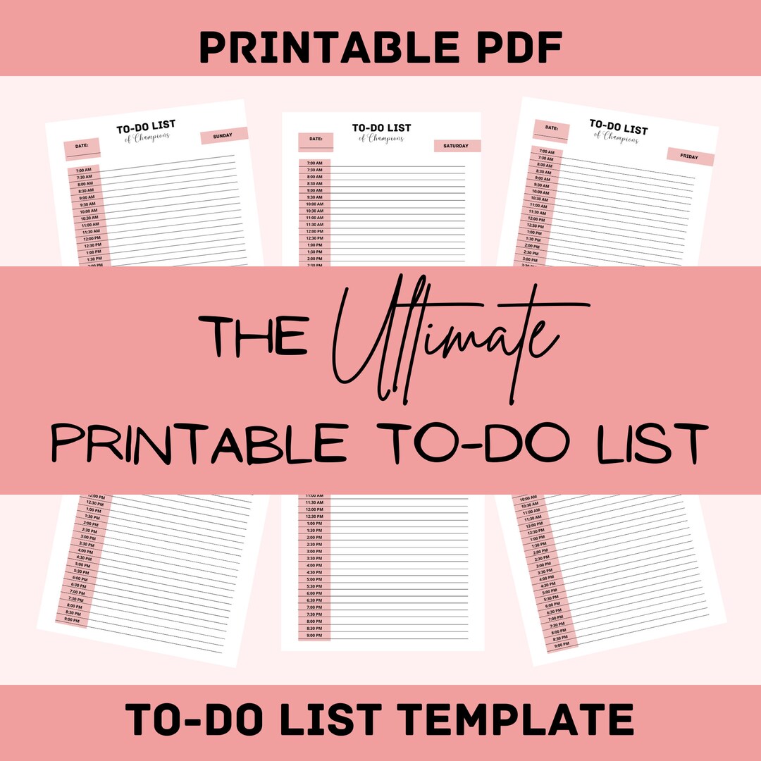 2022 Printable To-do List | Printable Checklist Planner | Productivity ...