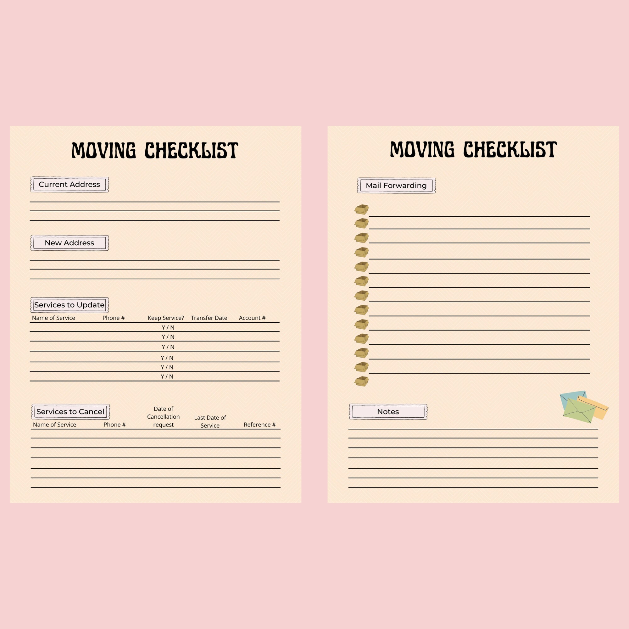 NEW Printable Moving Checklist Moving Planner Template Home ...