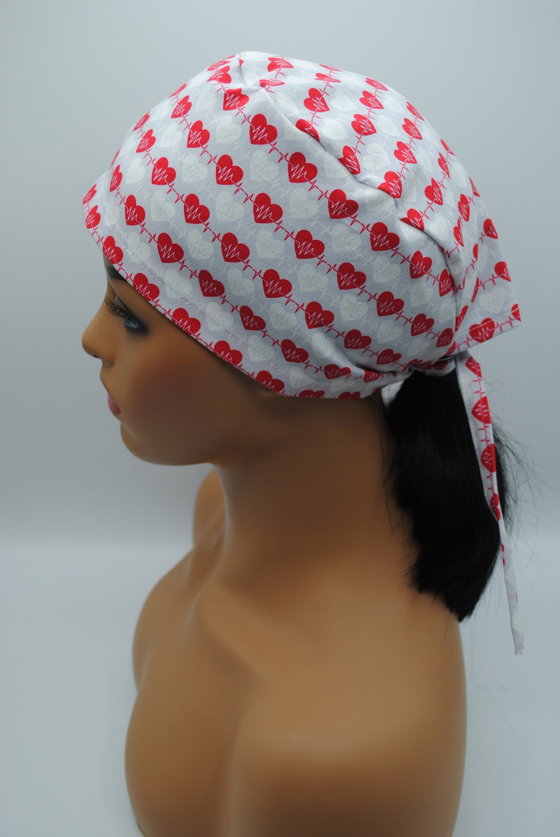 Heart and Heart Beats Surgical Scrub Cap Nurse Doctor Scrub | Etsy