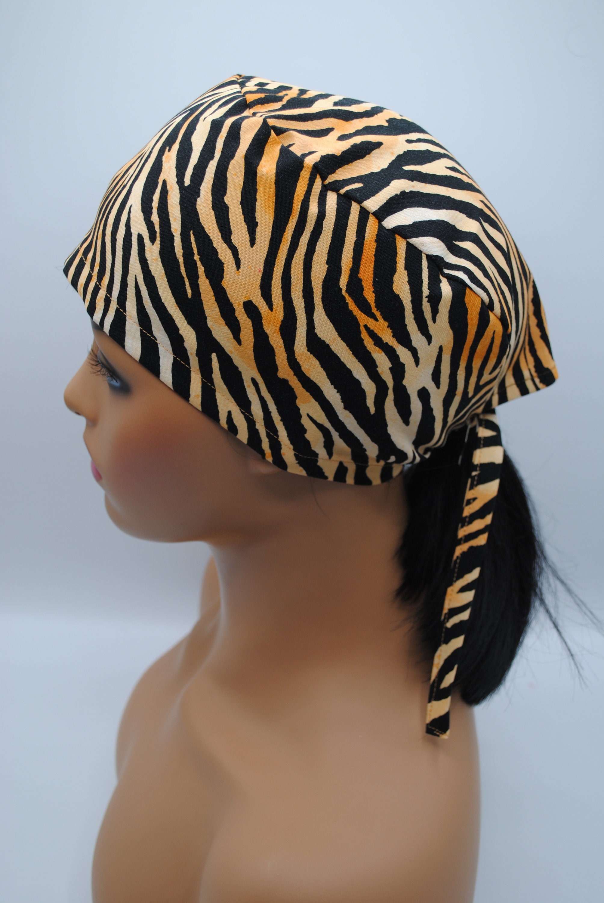 Tiger Striped Surgical Scrub Cap for Nurse, Doctor Scrub Hat, Skull Cap ...