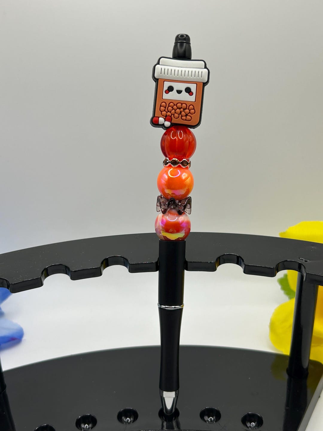 Pill Bottle Beaded Writing Tool | Handmade Gift for Pharmacy Staff ...