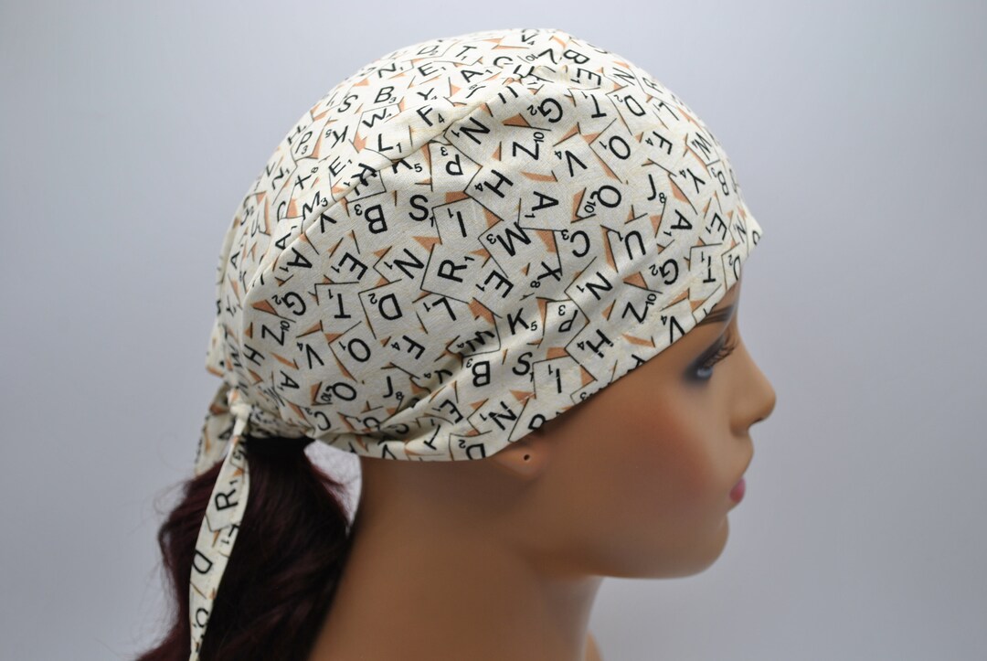 Board Game Letter Tiles Surgical Scrub Cap for Nurses, Doctor, Women ...