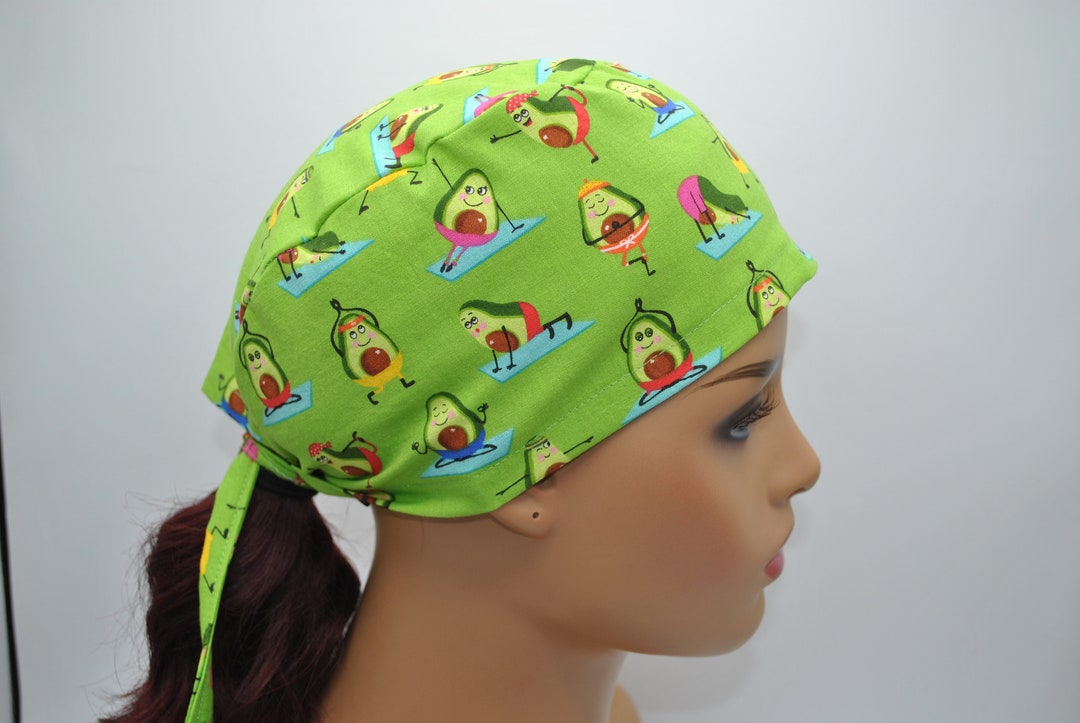 Yoga Avocados Surgical Scrub Cap for Nurse,doctor, Chef, Veterinarian ...