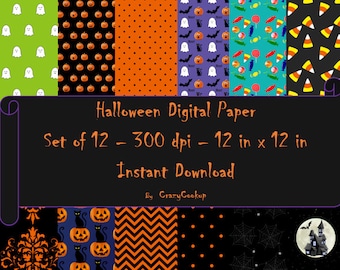 FREEBIE Halloween Digital Papers, Halloween Digital, Free Digital Paper ...