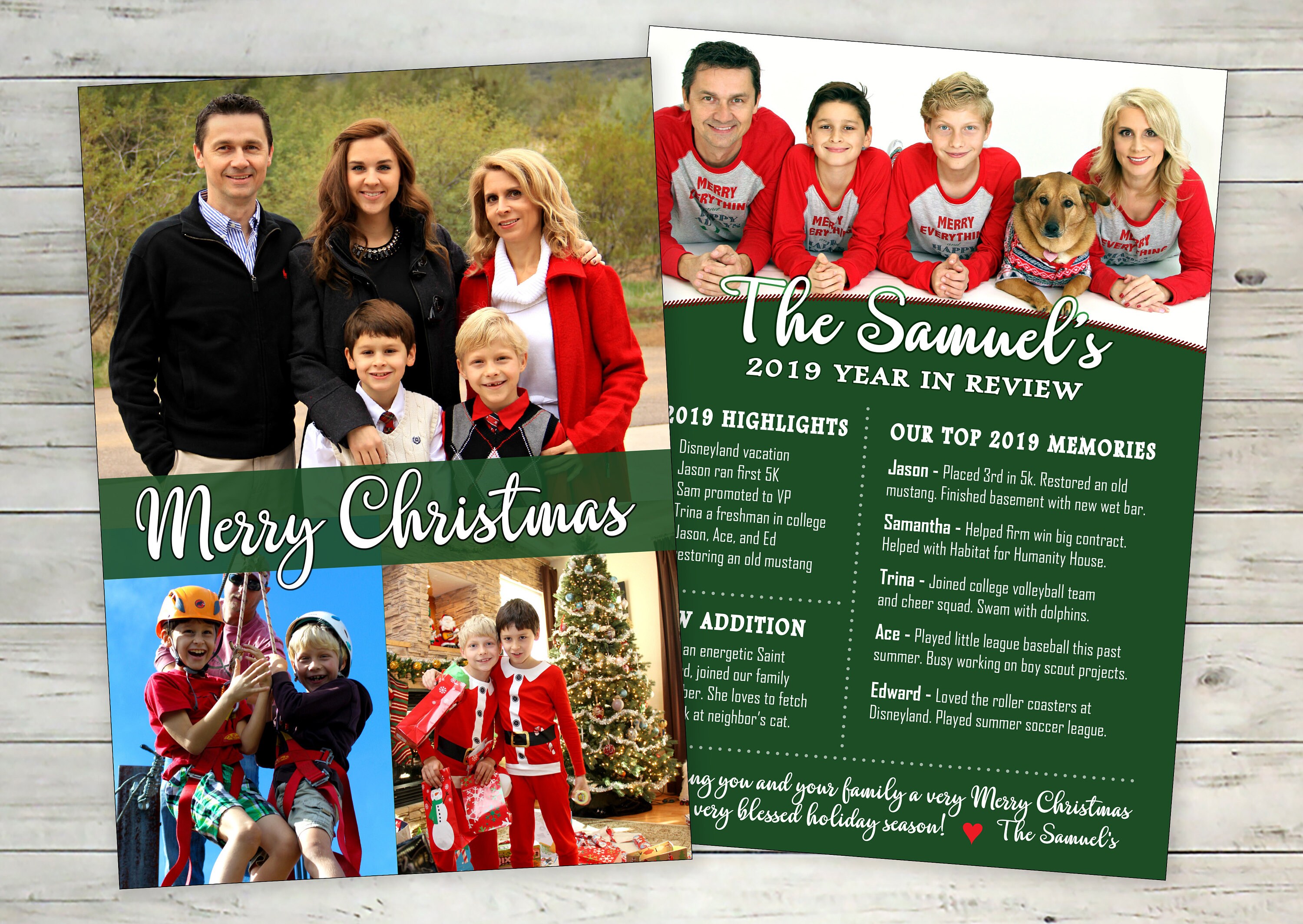 Christmas Card With Photos and Christmas Letter Year in Review Recap ...