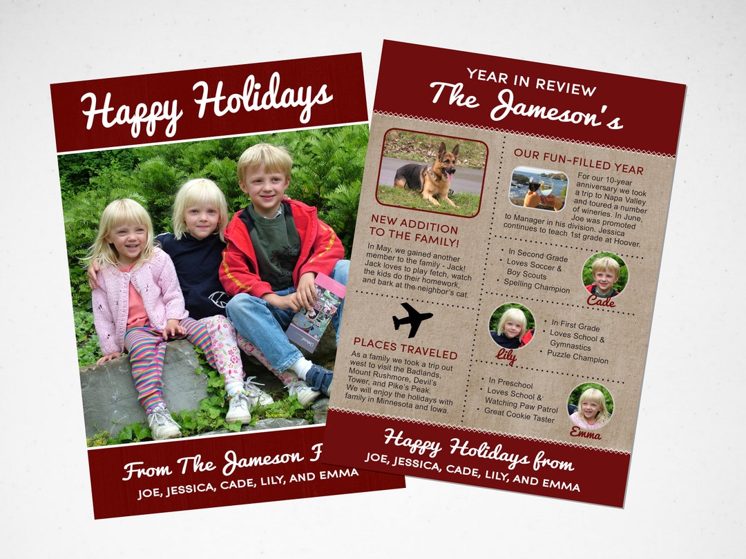 Year in Review Christmas Cards | Infographic Christmas Card Template ...