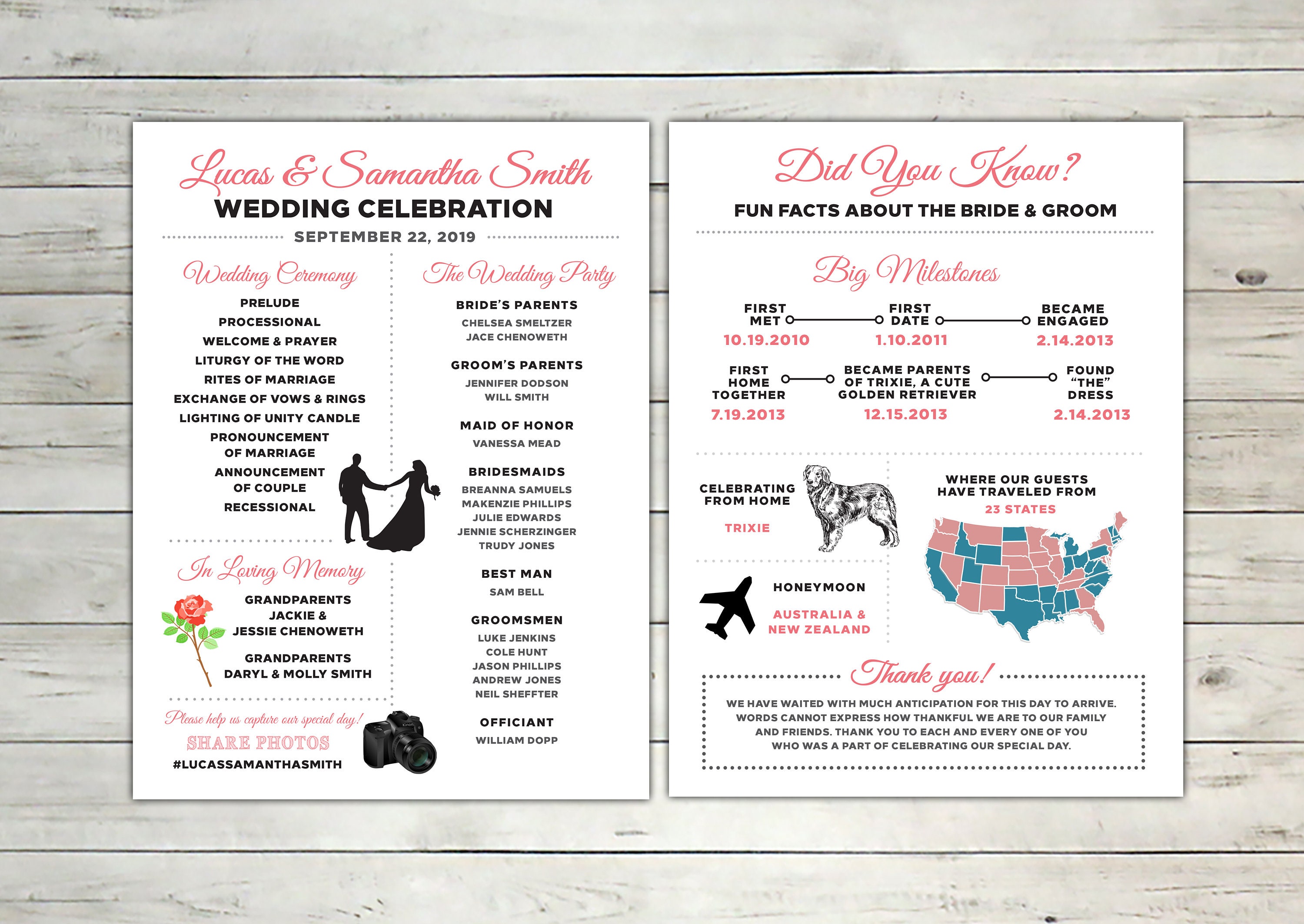 Infographic Wedding Program Template