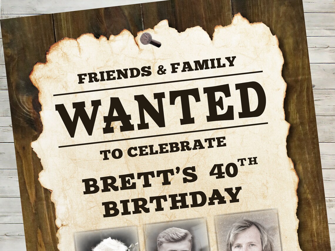 Wanted Wood Pallet Birthday Party Invitation Rustic Birthday - Etsy