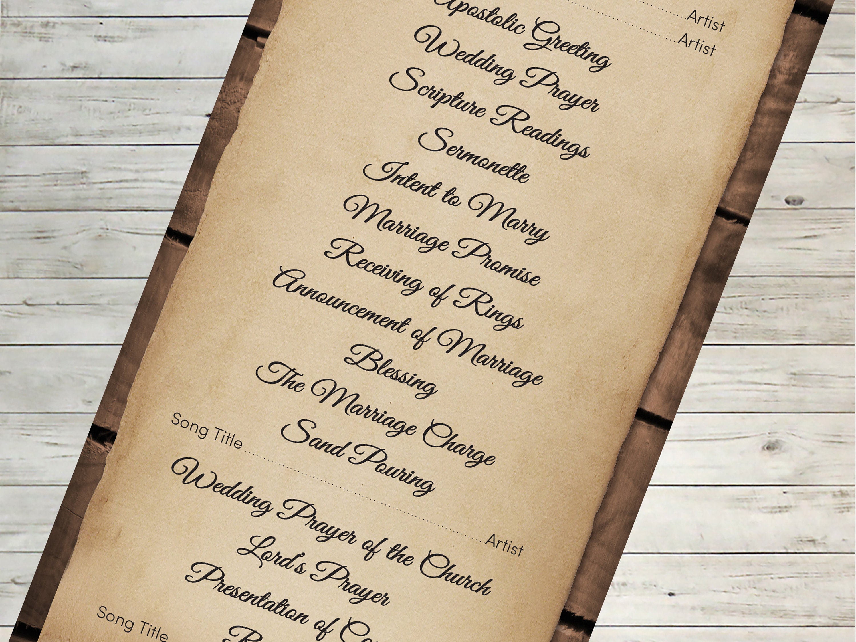 Country Wedding Ceremony Programs | Traditional Wedding Program ...